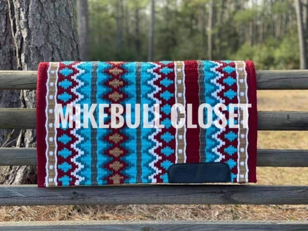 Teal & Maroon Western Show Saddle Pad 34x42 Inch - Etsy