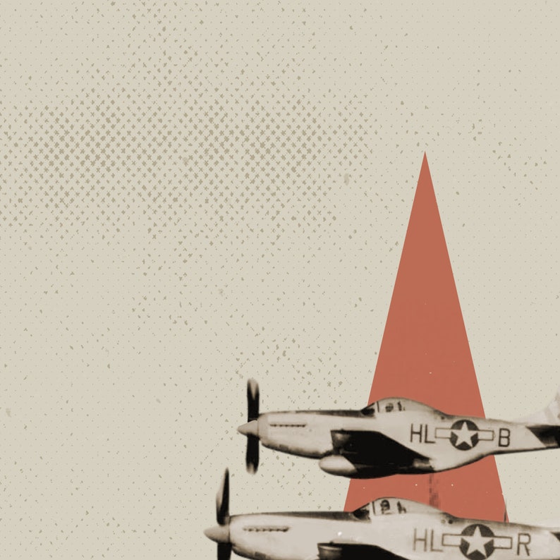 P-51 Mustang Formation WW2 Minimalist Modern Art Print - Etsy