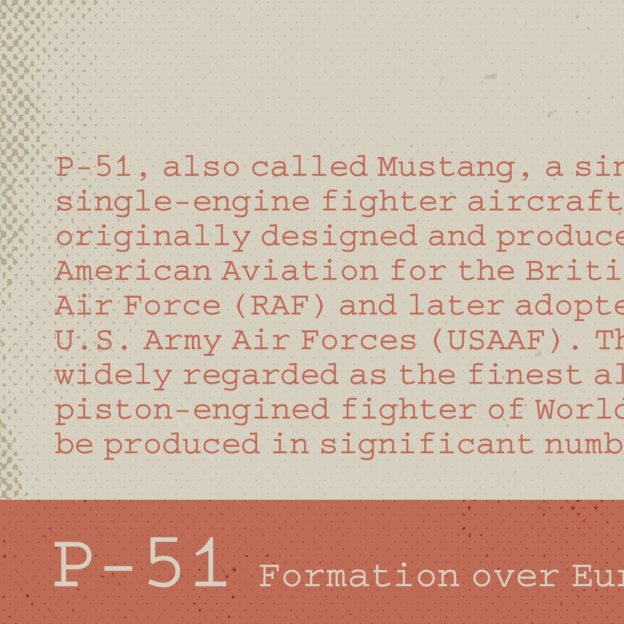 P-51 Mustang Formation WW2 Minimalist Modern Art Print - Etsy