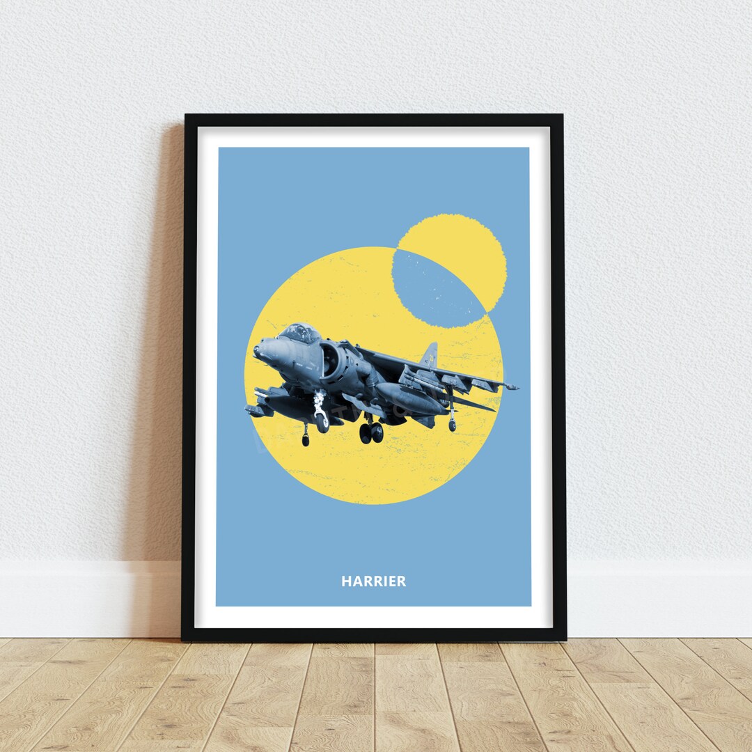 RAF Harrier Jump Jet Modern Art Print - Etsy