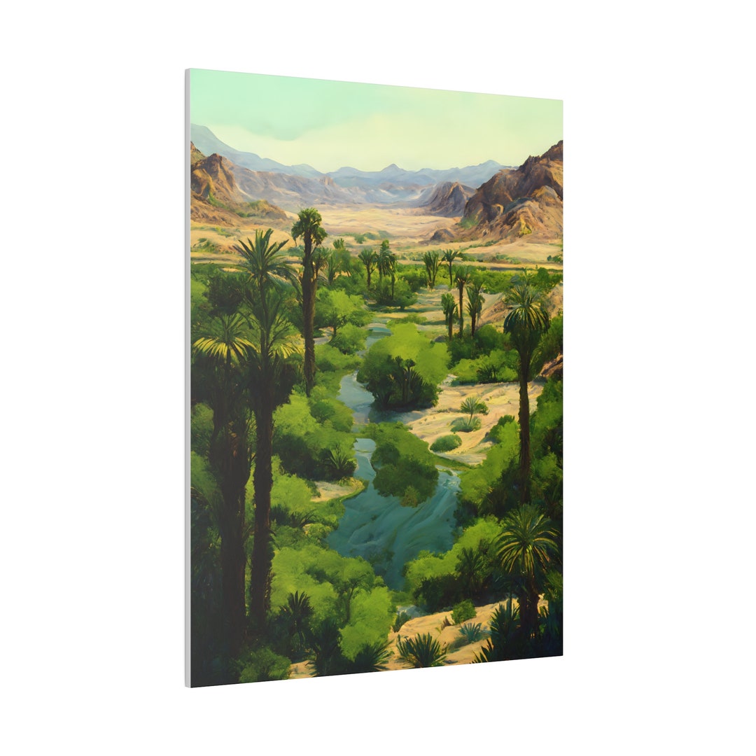 Oasis Canvas, Lush, Desert, Green, Nature, Landscape, Art, Wall Art ...