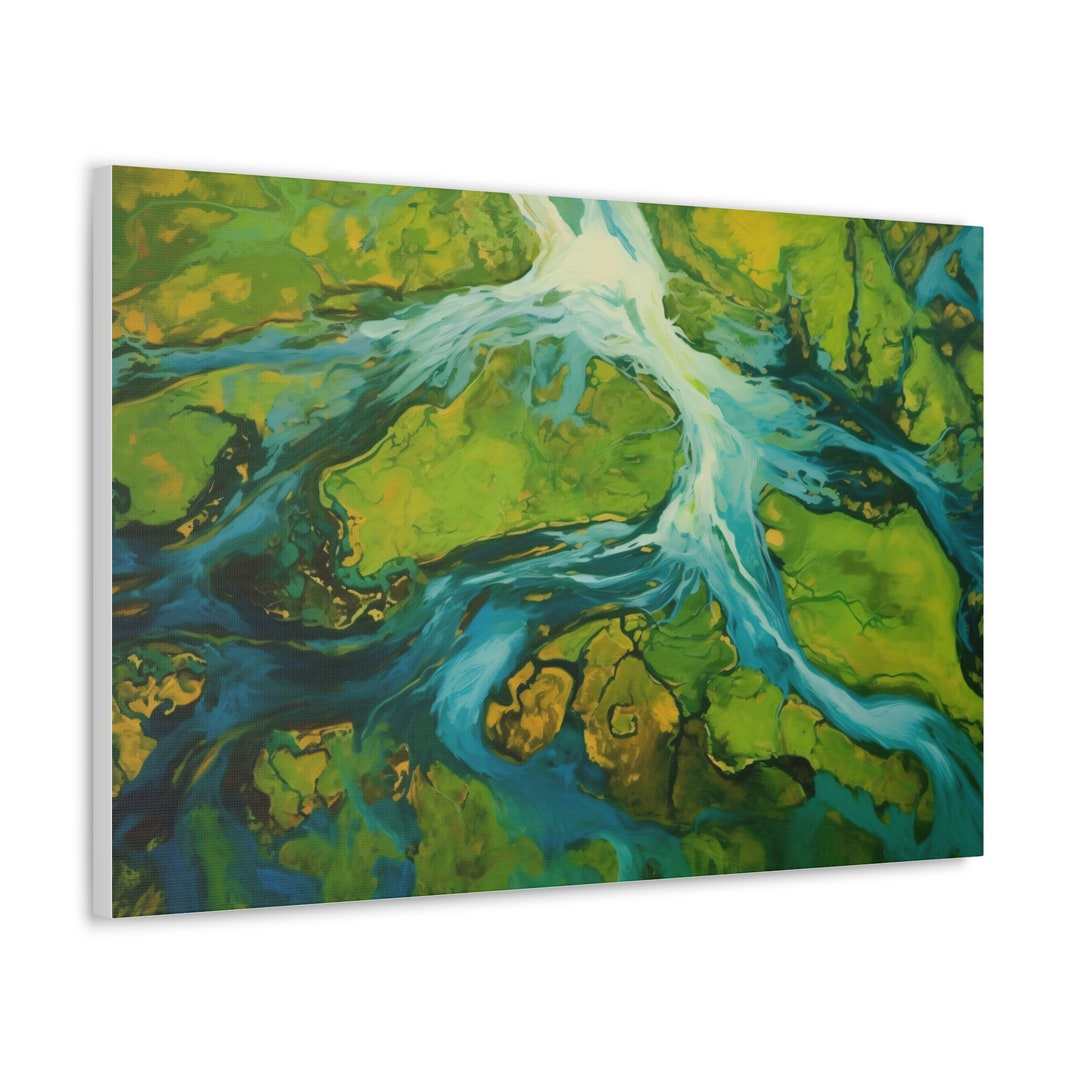 Delta Canvas, Natural Landscape, Painting Style, Green, Lush, Digital ...