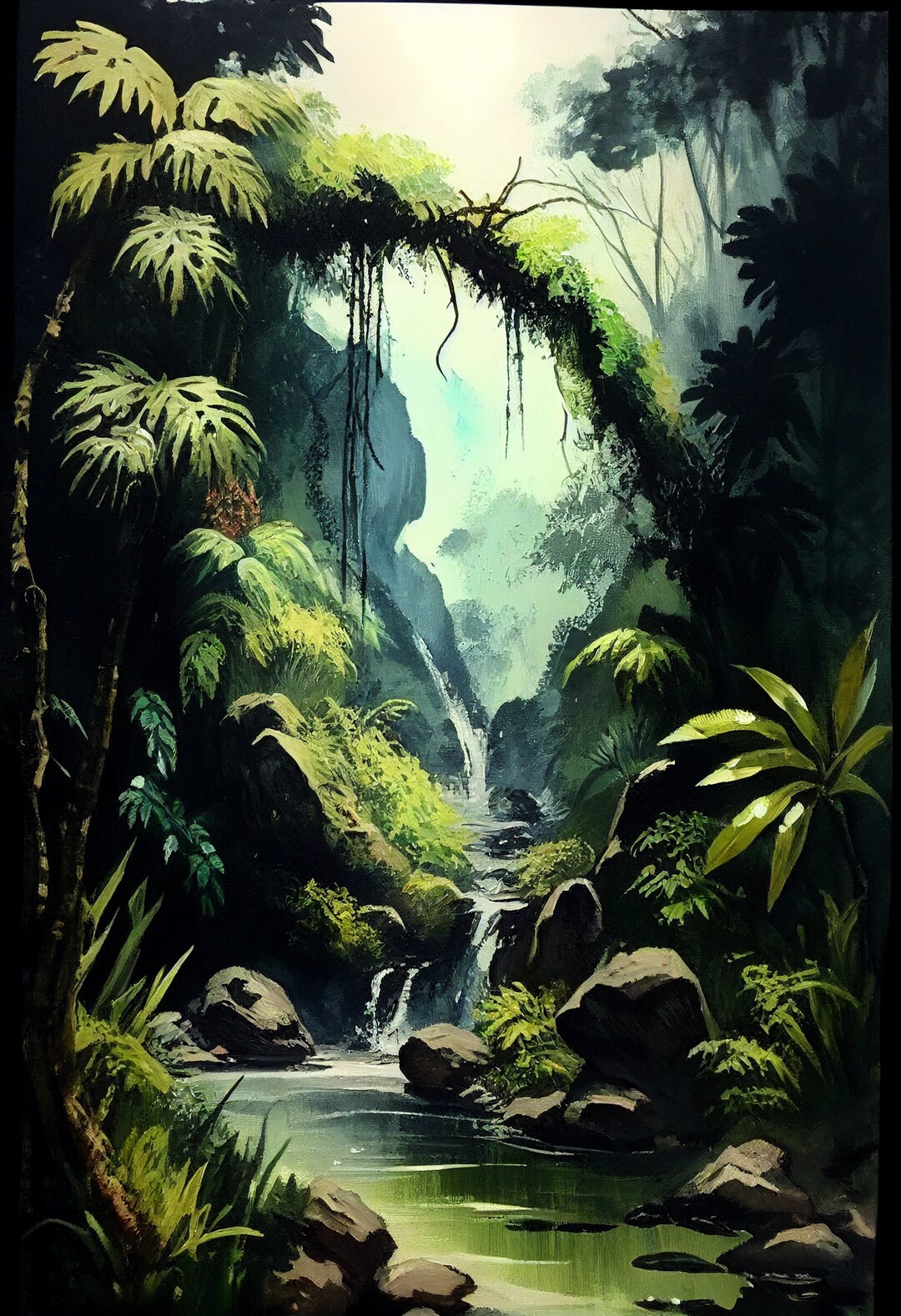 Jungle Walk Digital Wall Art, Downloadable Print, Tropical Rain Forrest ...