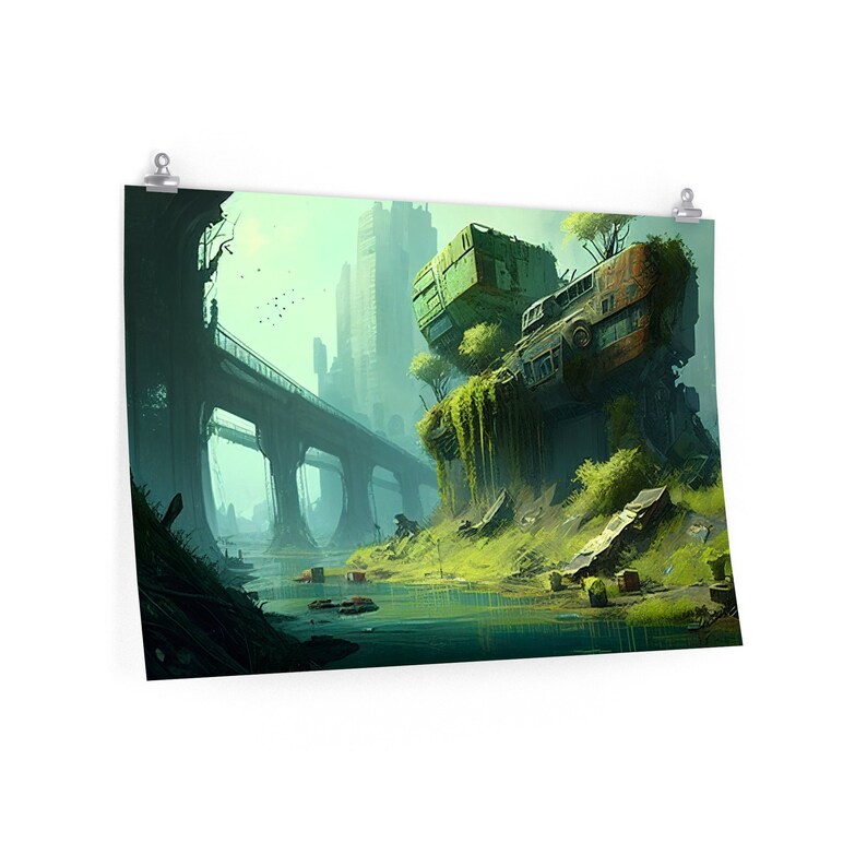 Decay Horizontal Poster, City, Post Apocalyptic, Digital Wall Art, Home ...