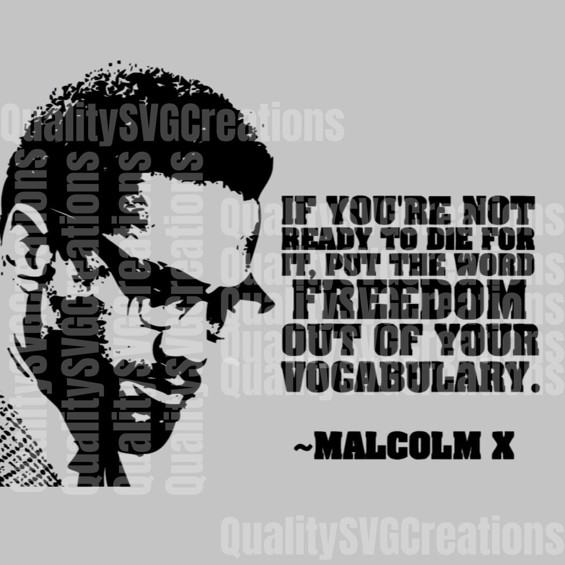 Malcom X SVG Silhouette Digital File - Etsy