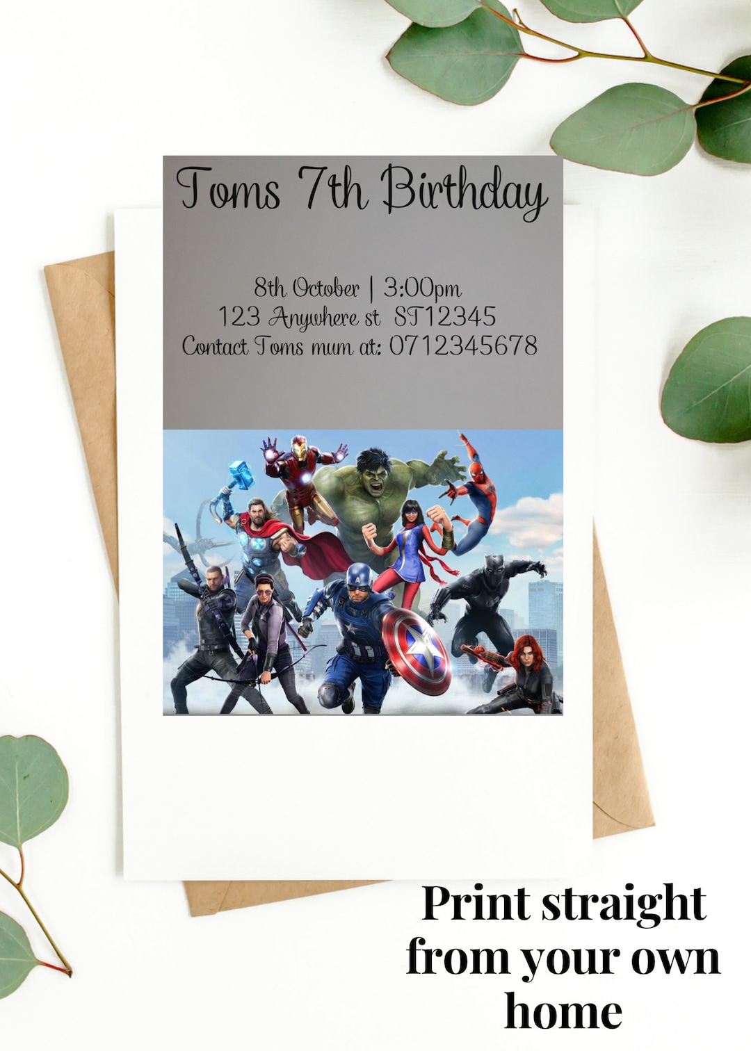 Marvel Party Invitations - Etsy