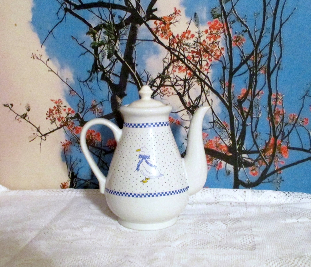 Vintage Ceramic Pitcher With Goose,tea,coffee Pot,goose Retro Tea Pot ...