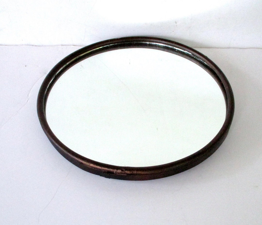 Vintage Cast Iron Vanity Mirror,round Mirror 7.75" Frame, 7" Mirror ...