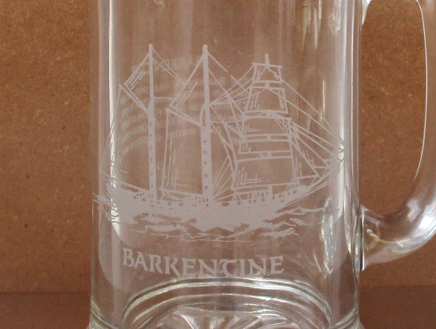 Vintage BARKENTINE Ship Etched Glass Beer Mug, Nautical Stein - Etsy