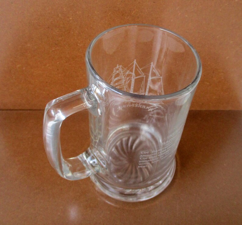 Vintage BARKENTINE Ship Etched Glass Beer Mug, Nautical Stein - Etsy