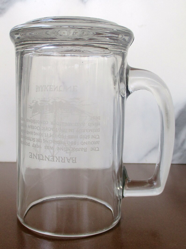 Vintage BARKENTINE Ship Etched Glass Beer Mug, Nautical Stein - Etsy