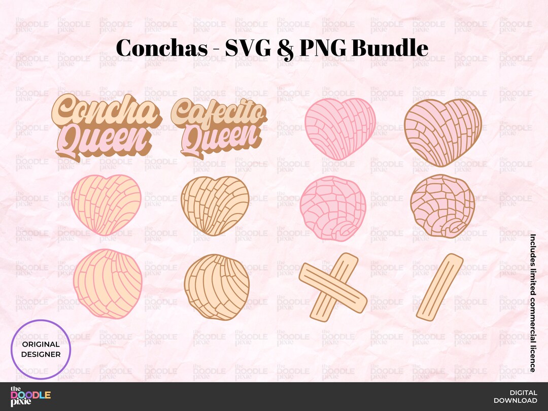 Conchas SVG PNG Bundle, Concha SVG, Cafecito Y Chisme Svg, Clipart, Sublimation Png, Circuit ...