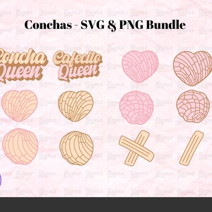 Conchas SVG PNG Bundle, Concha SVG, Cafecito Y Chisme Svg, Clipart ...