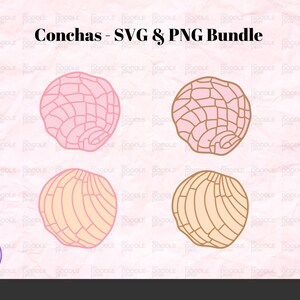 Conchas SVG PNG Bundle, Concha SVG, Cafecito Y Chisme Svg, Clipart ...