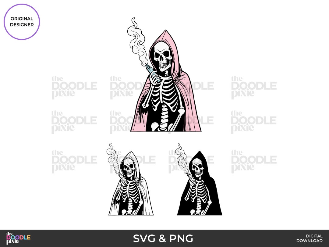 Funny Vape Skeleton SVG PNG, Funny Vape Svg, Funny Goth Svg, Funny ...