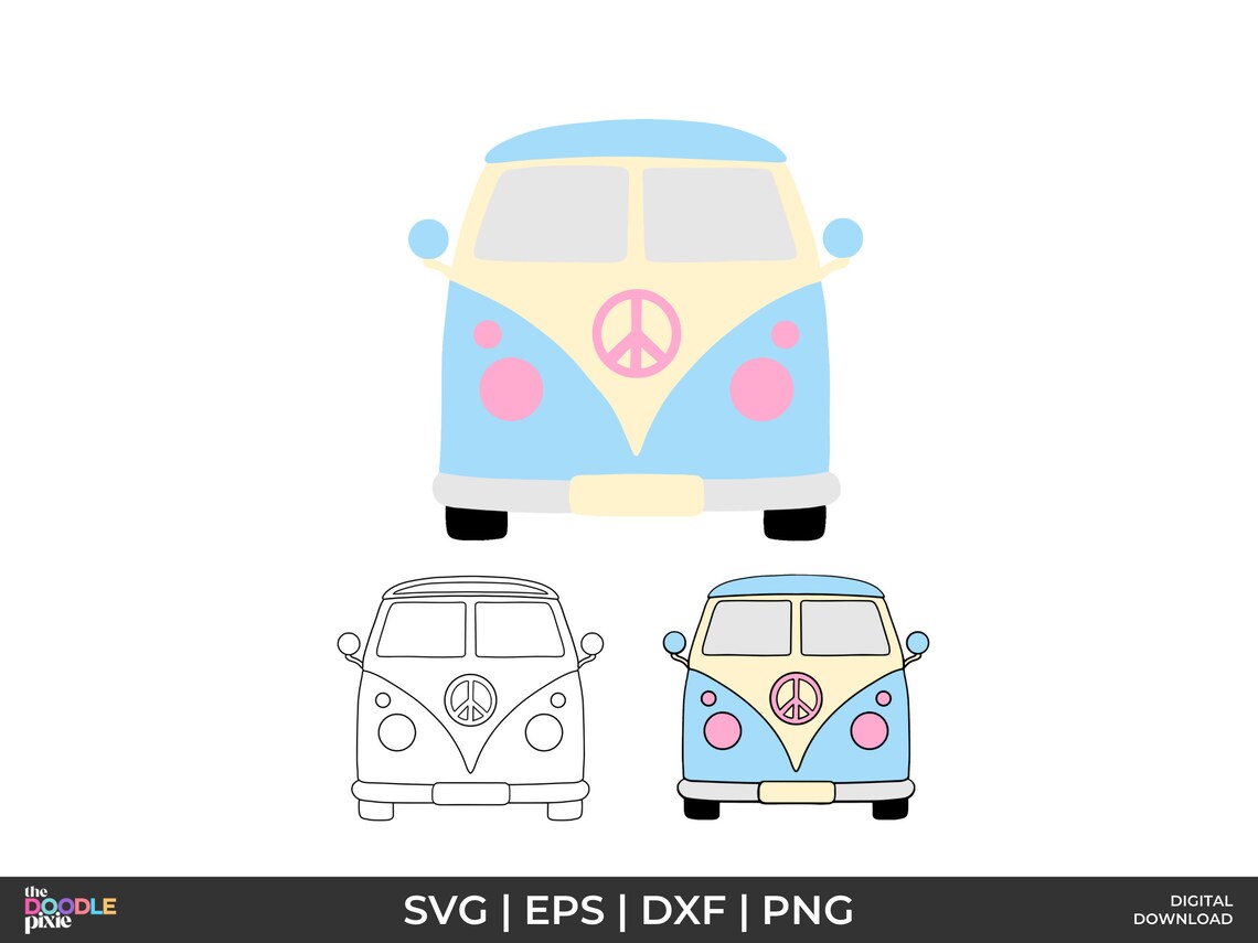 Camper Van, Retro Van, Groovy Van, SVG & Png - Etsy UK
