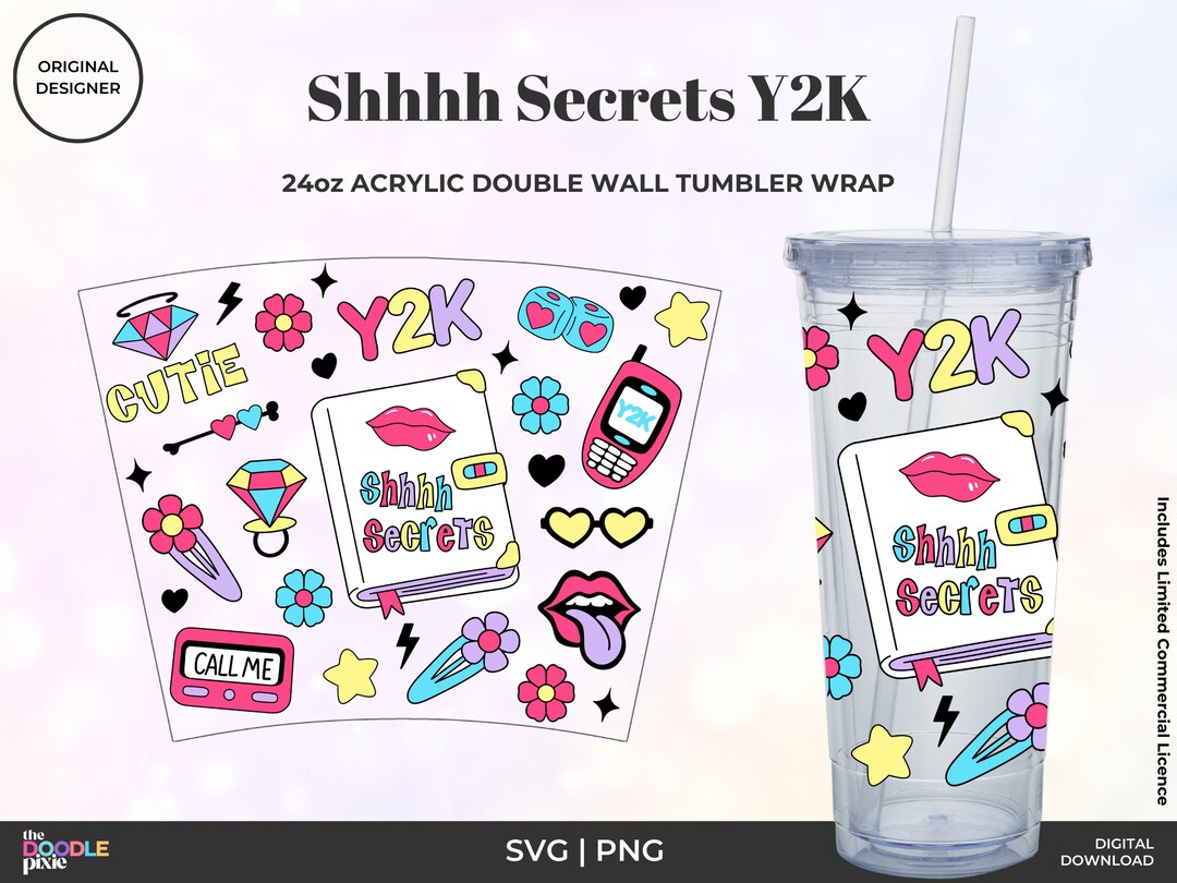 Y2K 24oz Acrylic Tumbler Design, Y2k Svg, Y2k Svg, 2000s 90s Svg ...