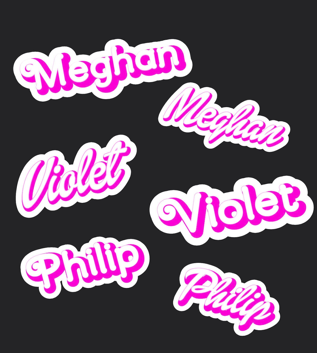 Custom Pink Names - Etsy