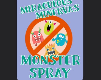 Super Strong Monster Spray Sticker. Monster Away Sticker, Put on Any ...