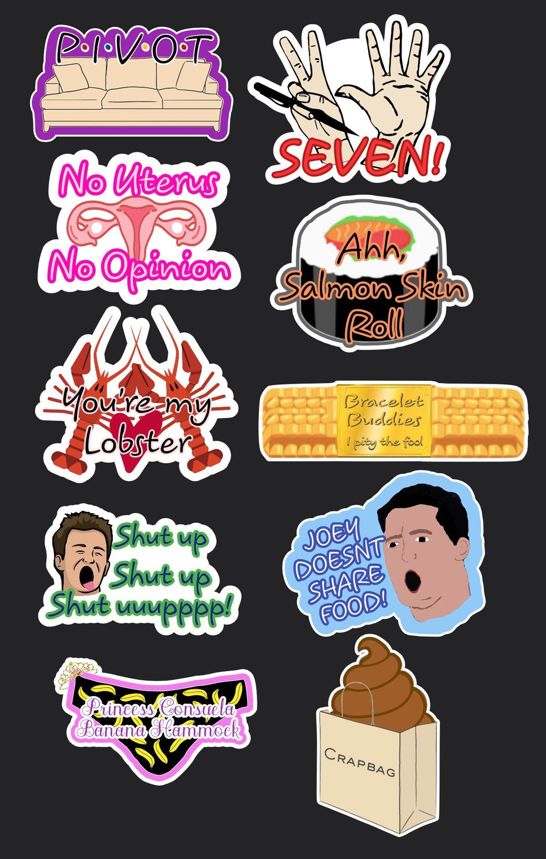 Friends Sitcom Best Lines - Etsy