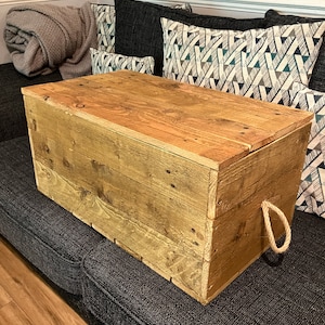 Rustic Storage Box With Rope Handles - Etsy UK