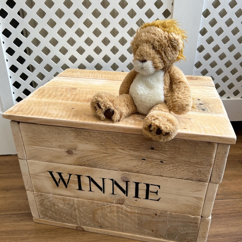 Wooden Toy Box With Lid - Etsy UK