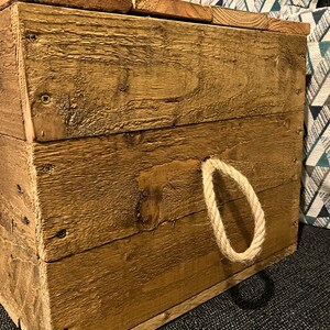 Rustic Storage Box With Rope Handles - Etsy UK