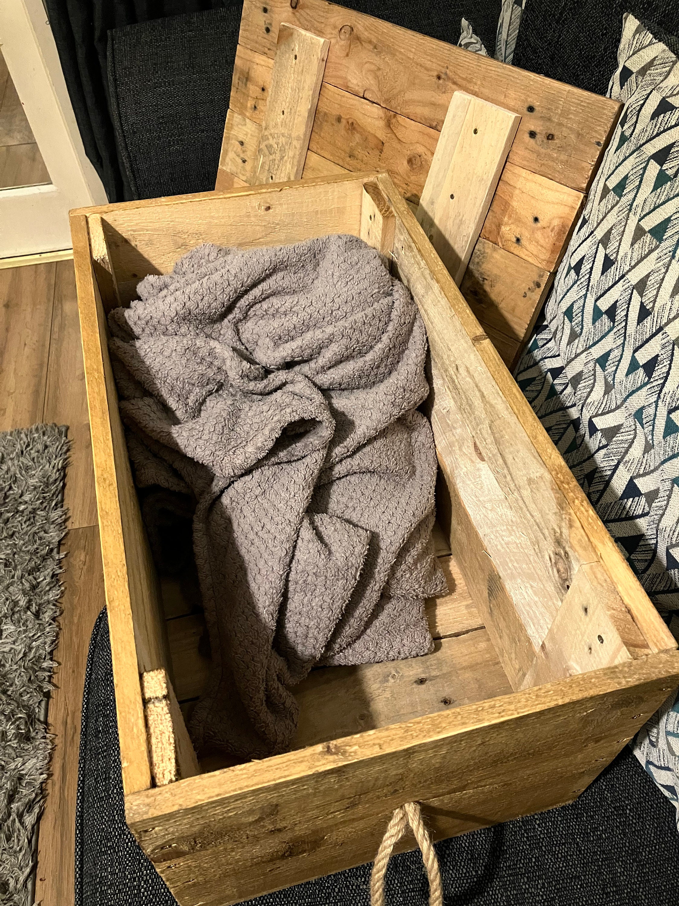 Rustic Storage Box With Rope Handles. - Etsy