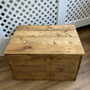 Rustic Storage Box With Rope Handles - Etsy UK