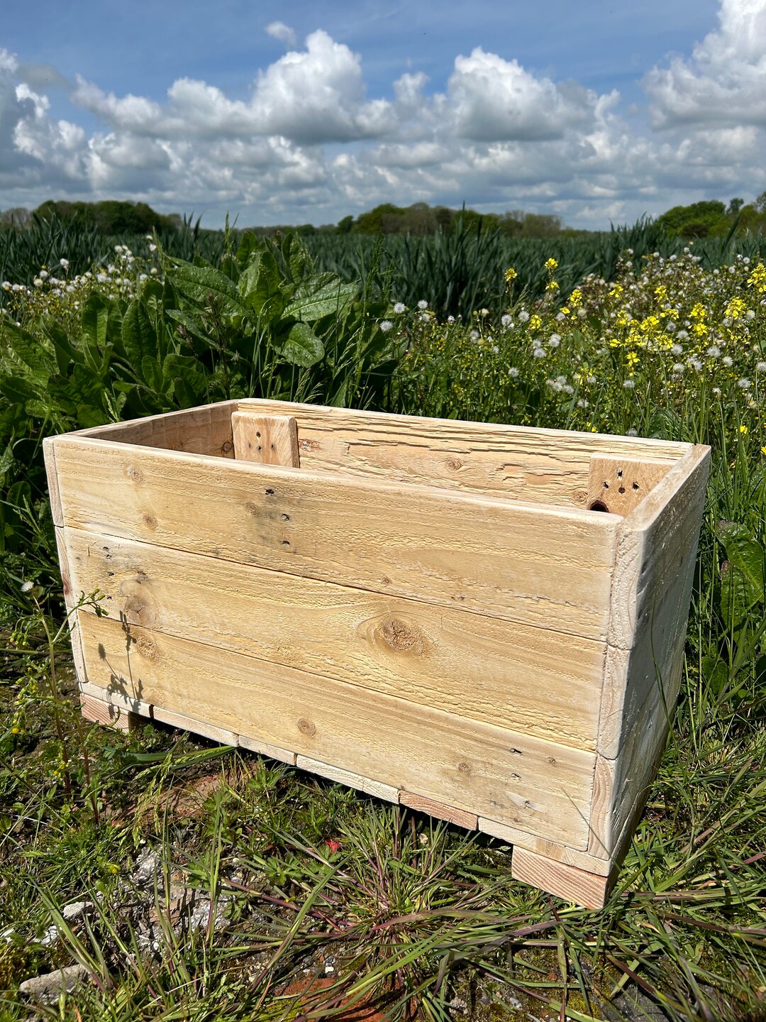 Basic, Rustic Wooden Planter - Etsy UK
