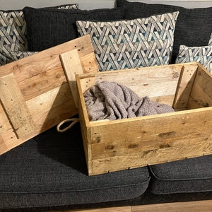 Rustic Storage Box With Rope Handles - Etsy UK