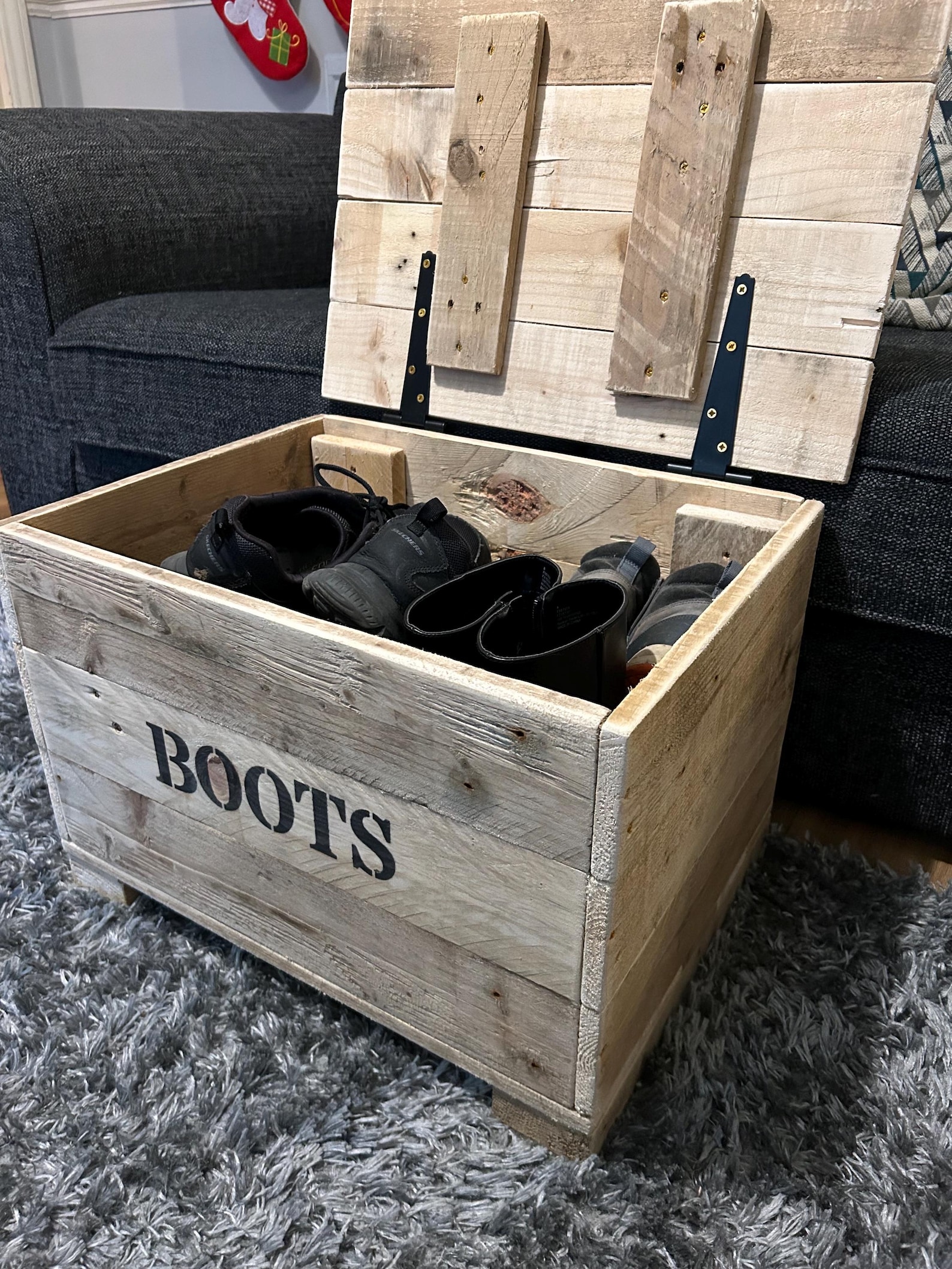 Rustic “boots” Storage Box With Hinged Lid and Chunky Feet. - Etsy UK
