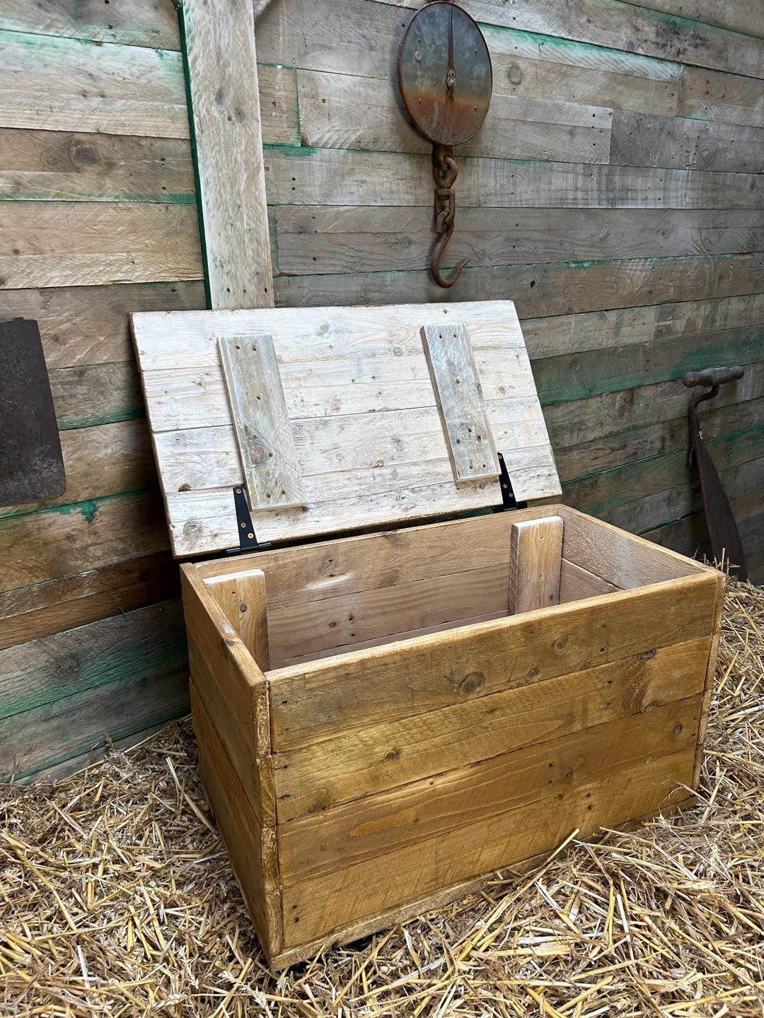 Rustic Storage Box With a Medium Oak Stain Finish. - Etsy UK