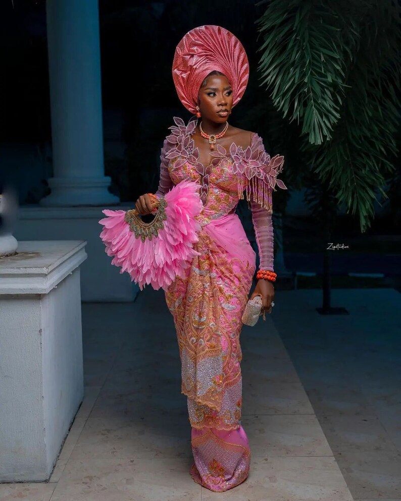 Luxurious Pink George Dress. Womens Clothing. African - Etsy