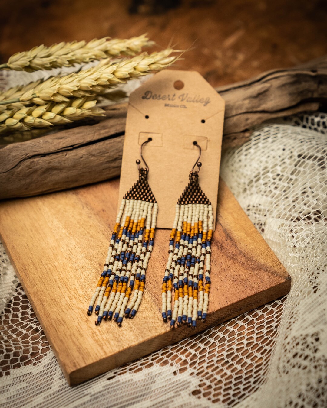 Santa Fe Fringe Seed Bead Fringe Earrings Boho Beaded Fringe Earrings ...