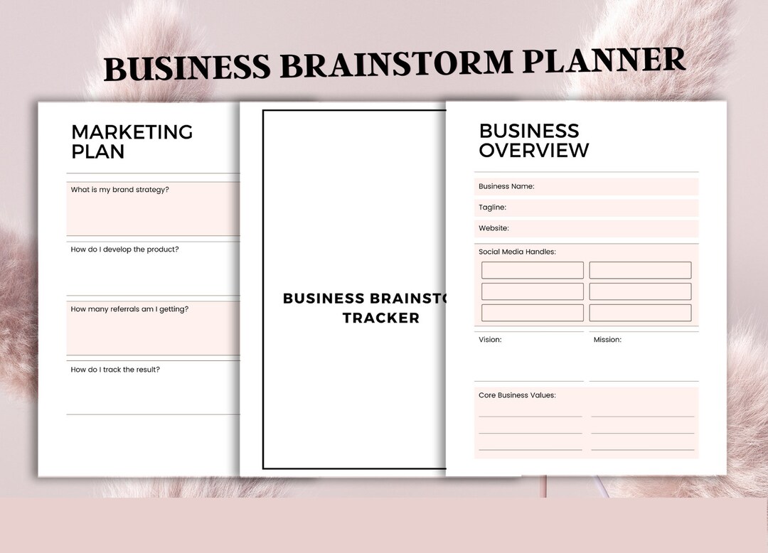 Printable Business Brainstorming Planner, Daily Weekly Monthly Planner ...