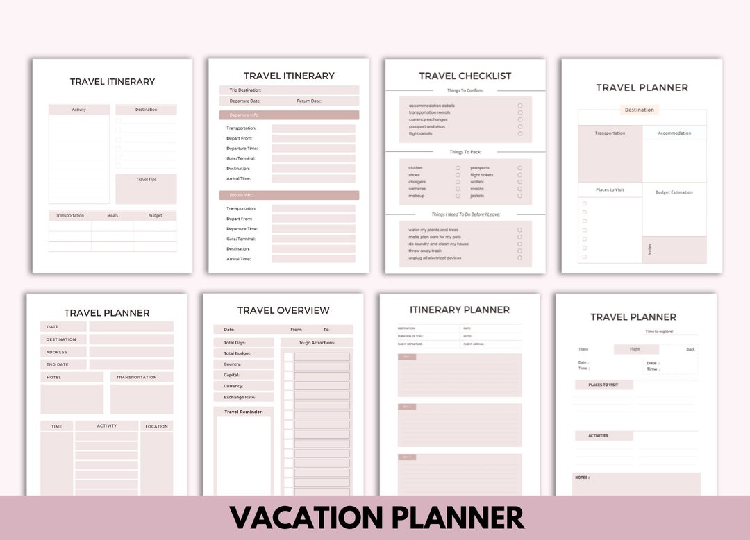 Editable Travel Planner Template | Trip Itinerary Planner | Canva ...