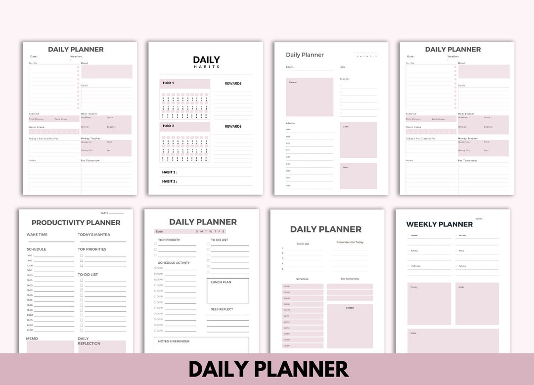 Printable Daily to Do Tracker, Wellness Planner | Daily Planner | Daily ...