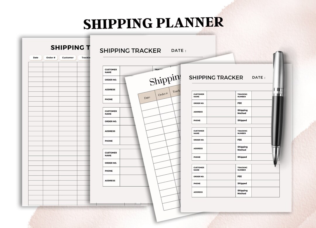 Shipping Log, Shipping Planner, Shipment Log, Shipment Tracker ...