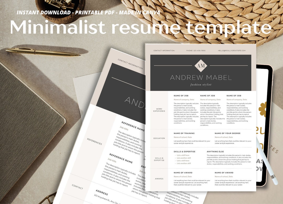 Feminine and Professional: Classy Resume CV Template for Women ...
