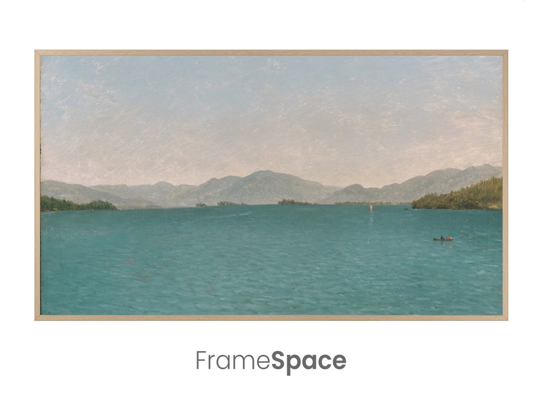 Samsung Frame TV Art | Vintage Lake Landscape 8K | New York, Lake ...