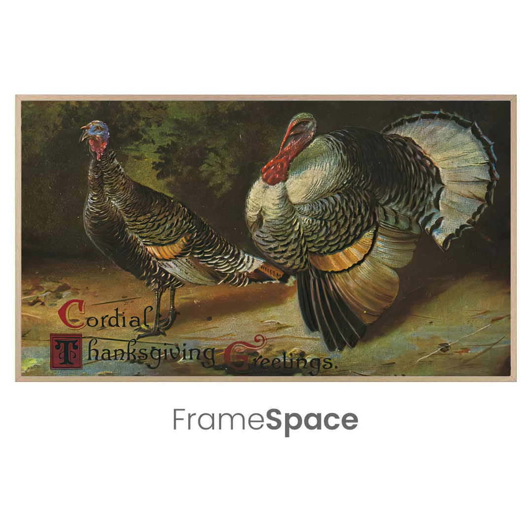 Samsung Frame TV Art 8K | Cordial Thanksgiving Greetings | Vintage ...