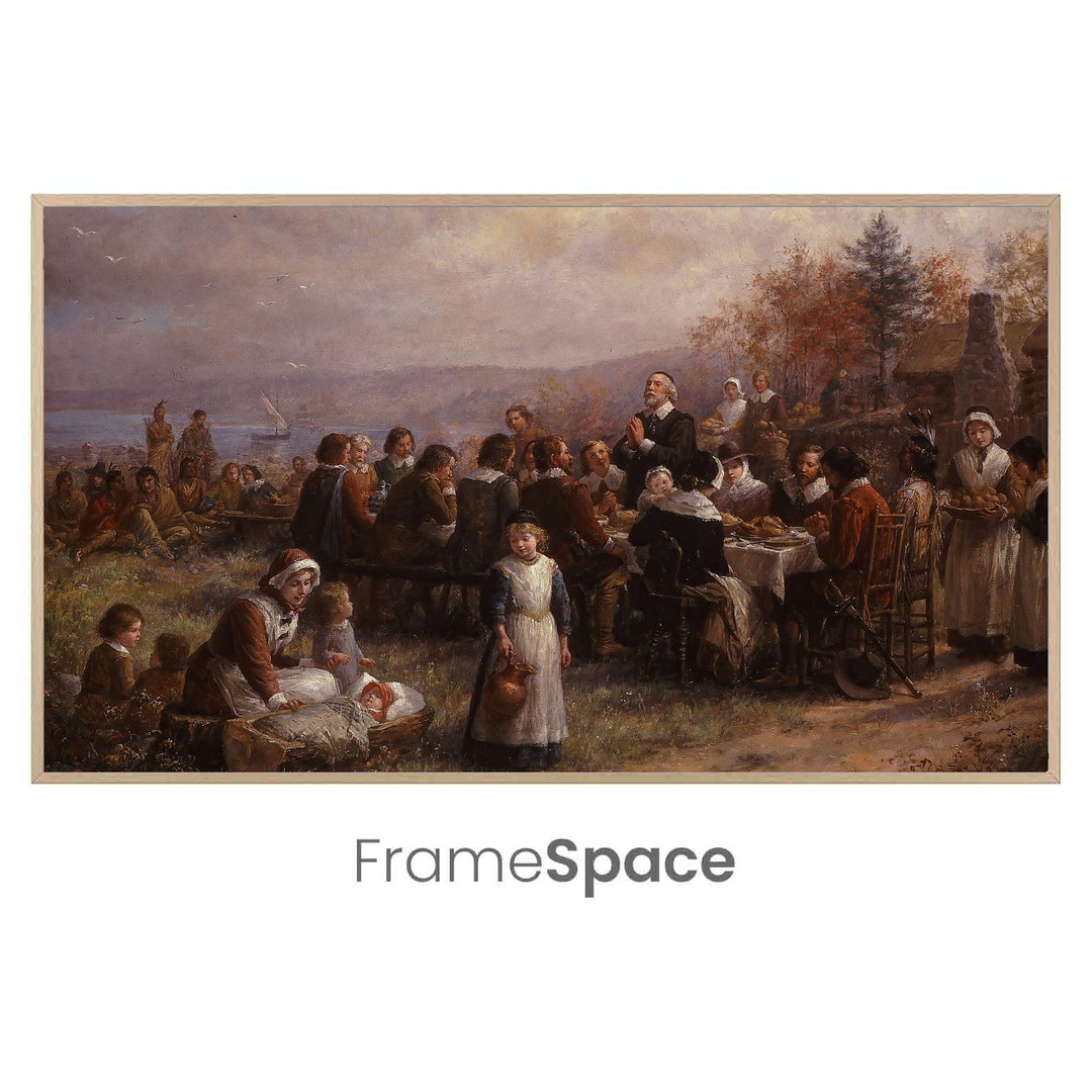 Samsung Frame TV Art 8K | Thanksgiving at Plymouth | Native Americans ...