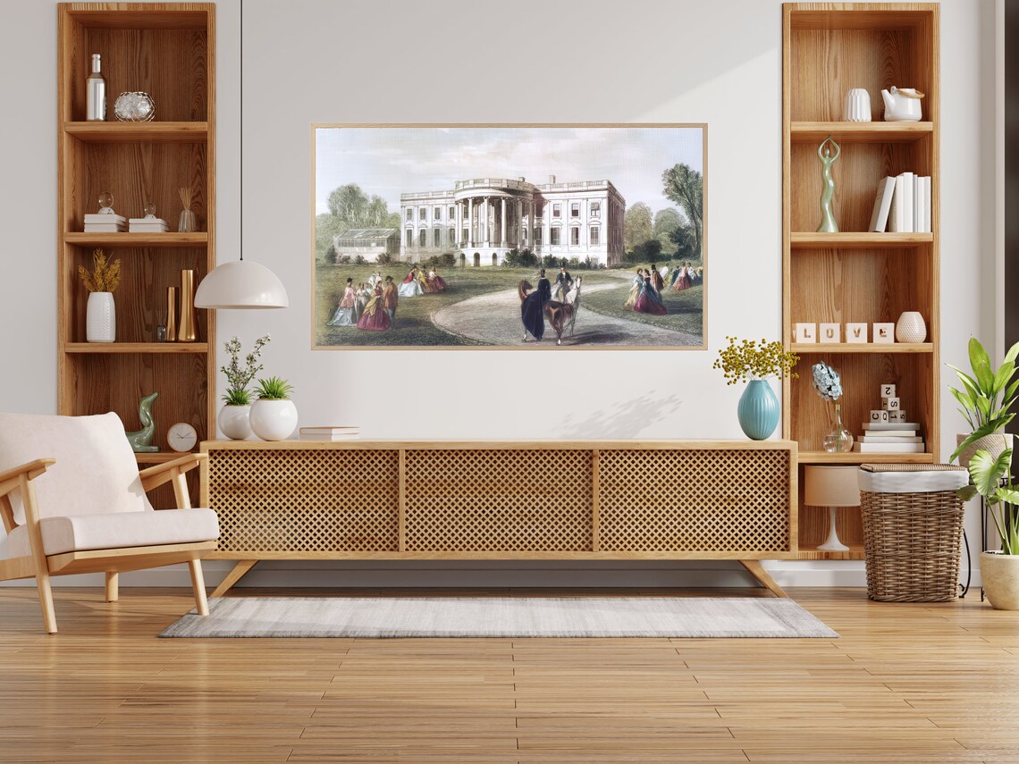 Samsung Frame TV Art 8K | Vintage White House Illustration | Circa 1860 ...