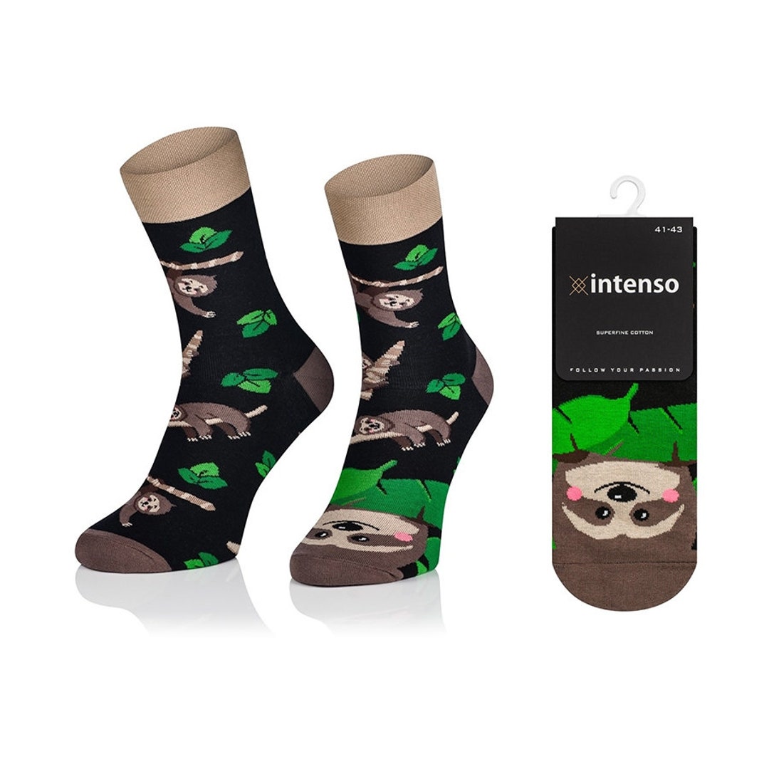 Sloth Happy Sloths Animal Unisex Socks, Funny Socks, Birthday Socks ...