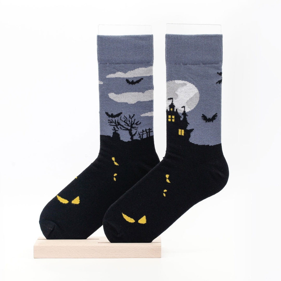 Creepy Spooky Scary Dark Night Unisex Socks, Funny Socks, Cozy Socks ...