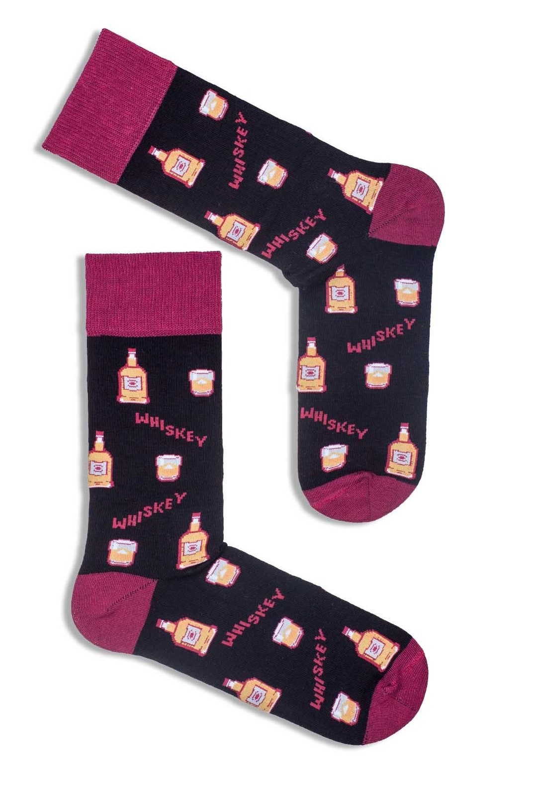 Whiskey Bottle Whisky Glass Men Socks, Funny Socks, Cozy Socks, Crazy ...