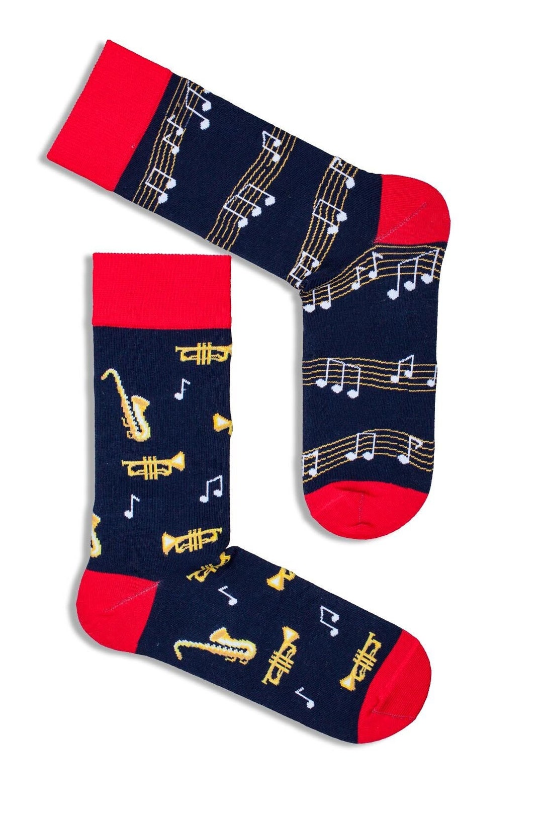 Saxophone Trumpet Music Note Unisex Socks, Funny Socks, Cozy Socks ...
