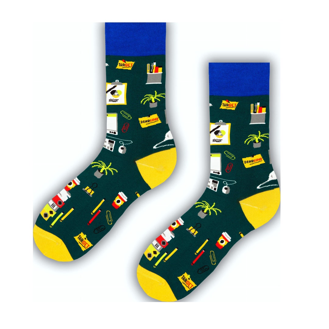Office Target Deadline Coffee Unisex Socks, Funny Socks, Cozy Socks ...