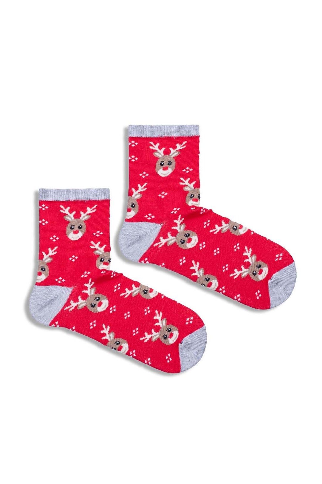 Reindeer Santa Claus Christmas Kids Socks, Funny Socks, Cozy Socks ...